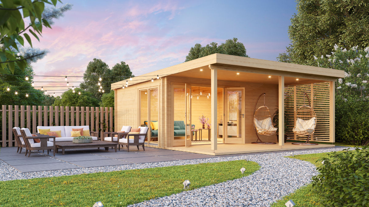Log Cabin KAARLO 44 with Expansive Terrace | Stylish Timber Cabin Ireland