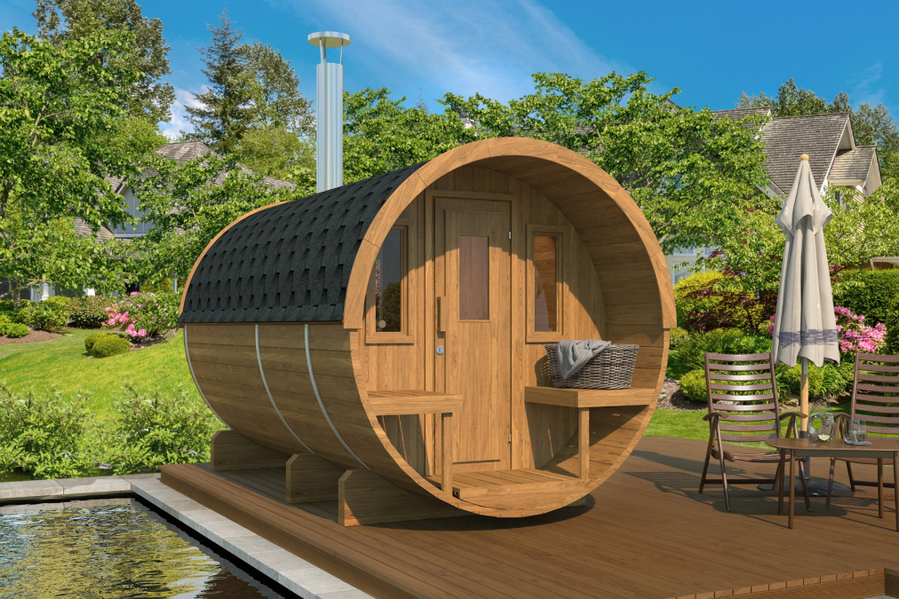 Thermo Barrel Sauna 330 | Two-Room 42mm Timber Sauna Ireland